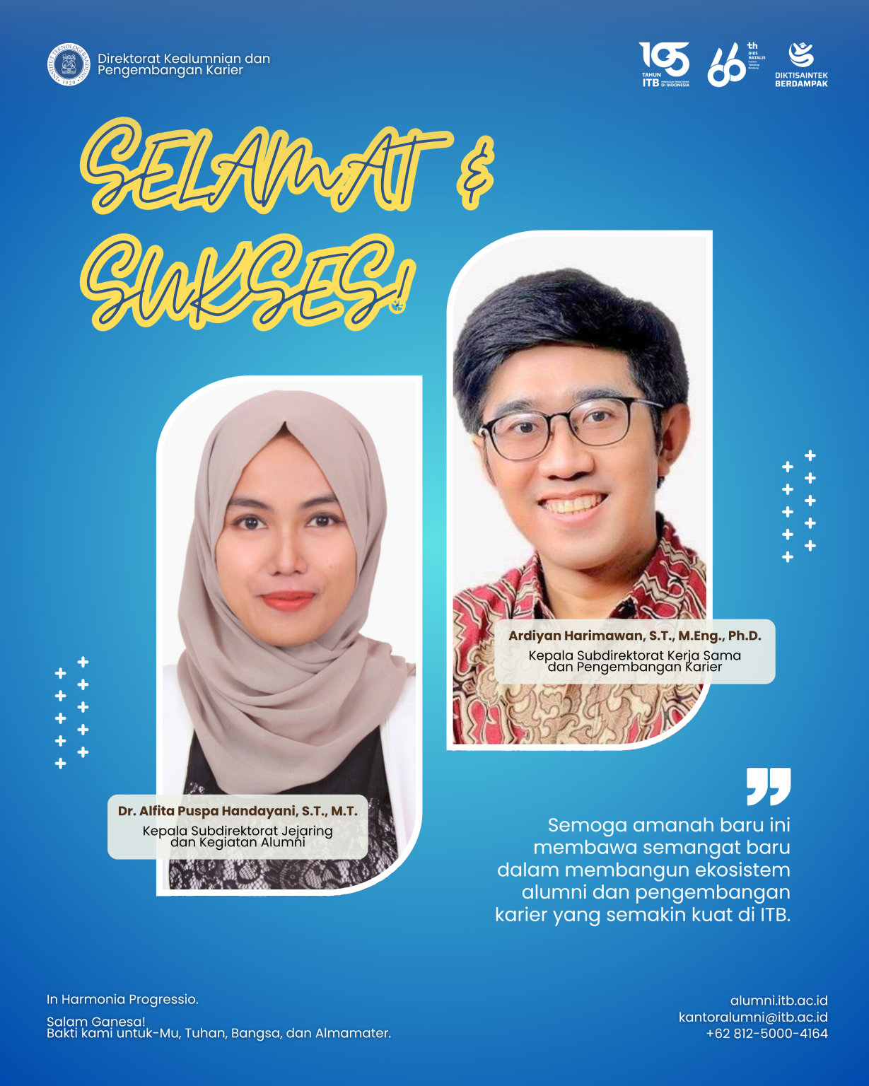 Directorate of Alumni and Career Development » ITB Rector Appoints New ...